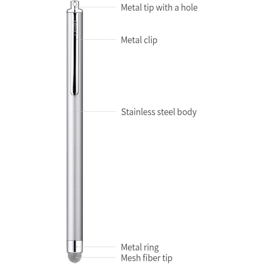 Touch Stylus Pen, Hybrid Mesh Fiber Tips Stylus (6 Pcs, Black, White ...